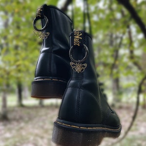 Luna Moth Doc Marten Charms Moon Phase Brass Black Grunge Shoe Jewelry ...