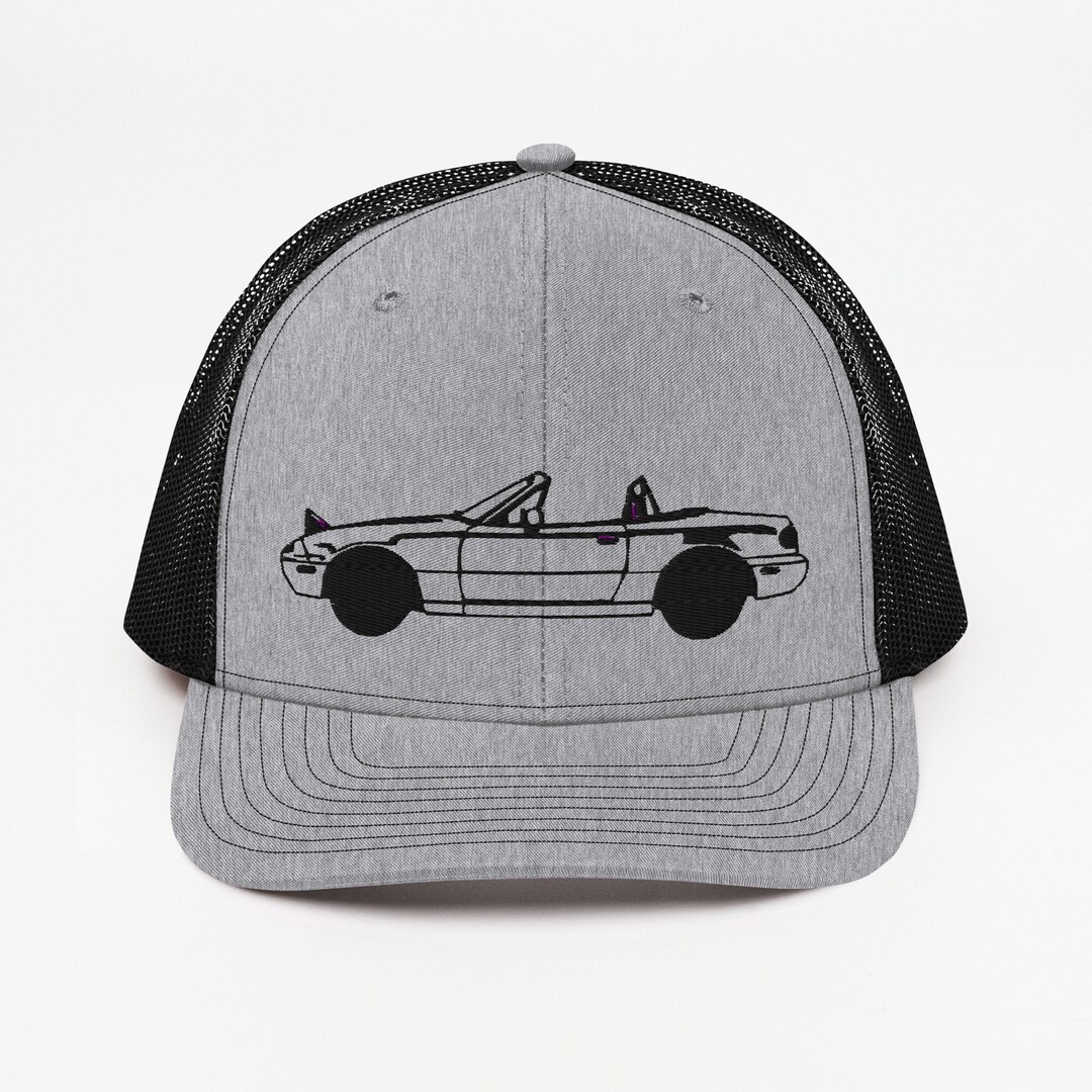 Miata NA Trucker Cap Gray Black Custom Car Line Art Couples Boyfriend ...
