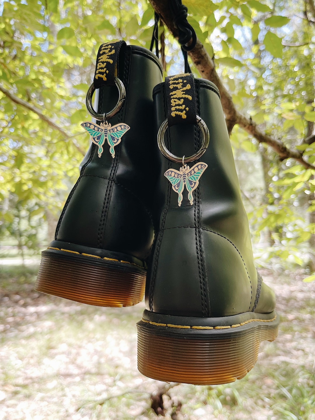 Luna Moth Moon Phase Doc Marten Charms Grunge Shoe Jewelry Combat Boot ...