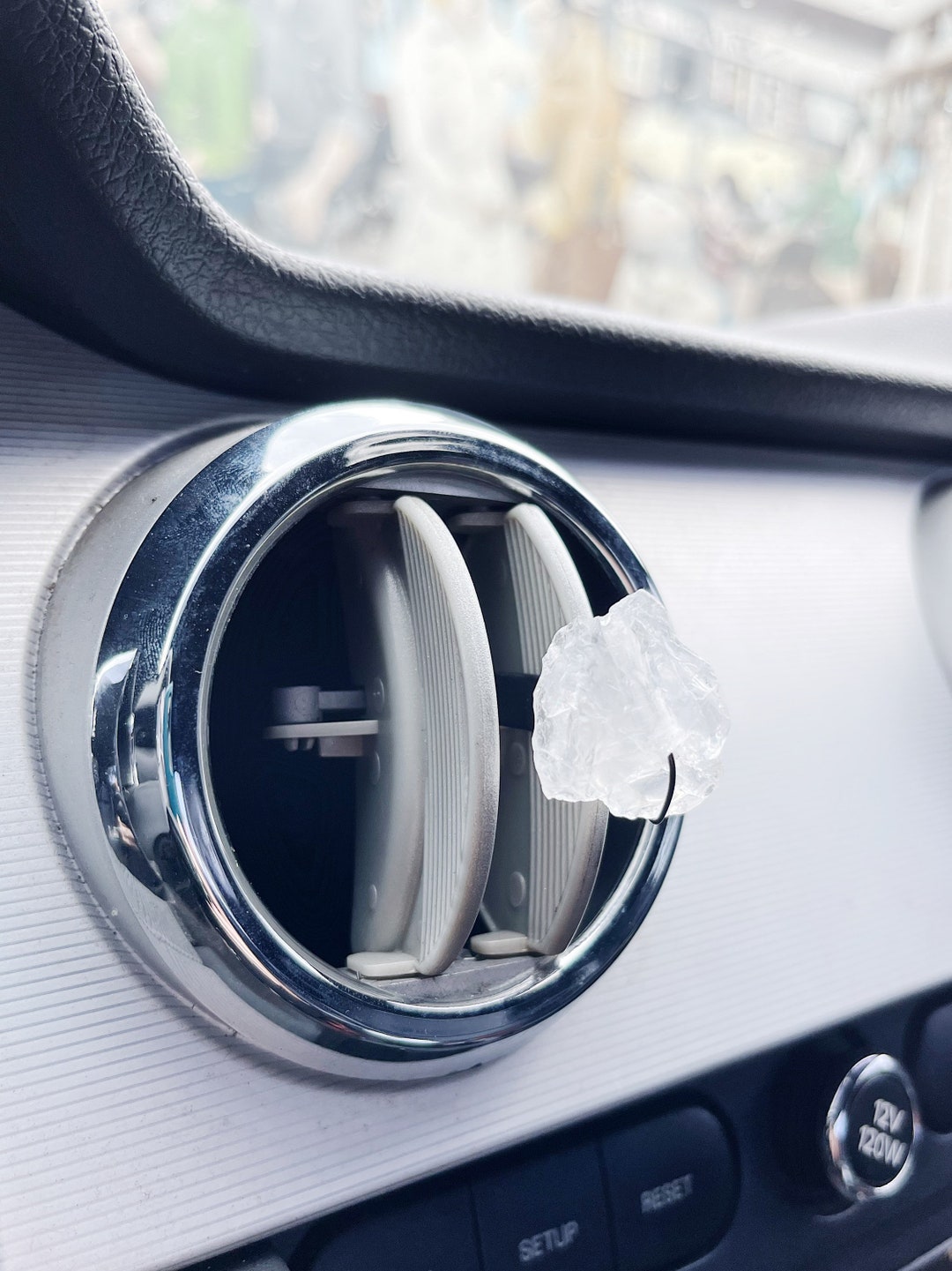 Quartz Crystal AC Vent Clip - Car Charm Raw Cut Chunky Stone - Gothic ...