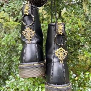 Luna Moth Doc Marten Charms Moon Phase Brass Black Grunge Shoe Jewelry ...