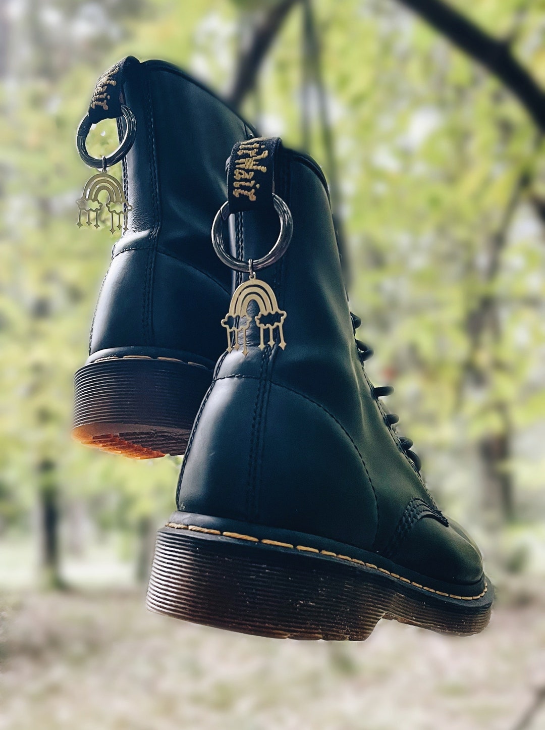 Rainbow Doc Marten Charms - Cloud Rain Stars Lightening Grunge Shoe ...