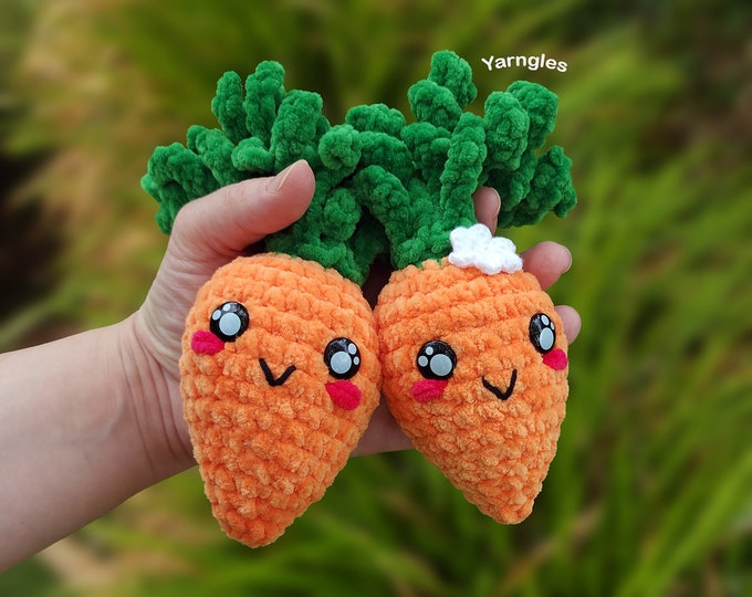 Little Carrot Crochet Pattern, Clara, Small No Sew Crochet Veggies ...