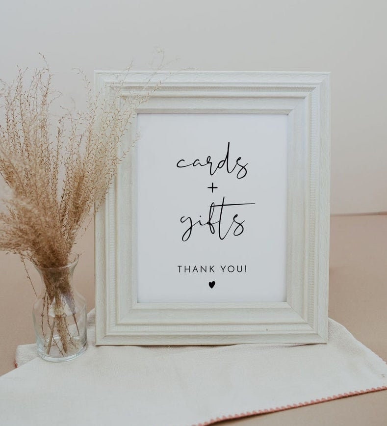 Cards and Gifts Wedding Sign FRAME NOT INCLUDED Print Only - Etsy UK