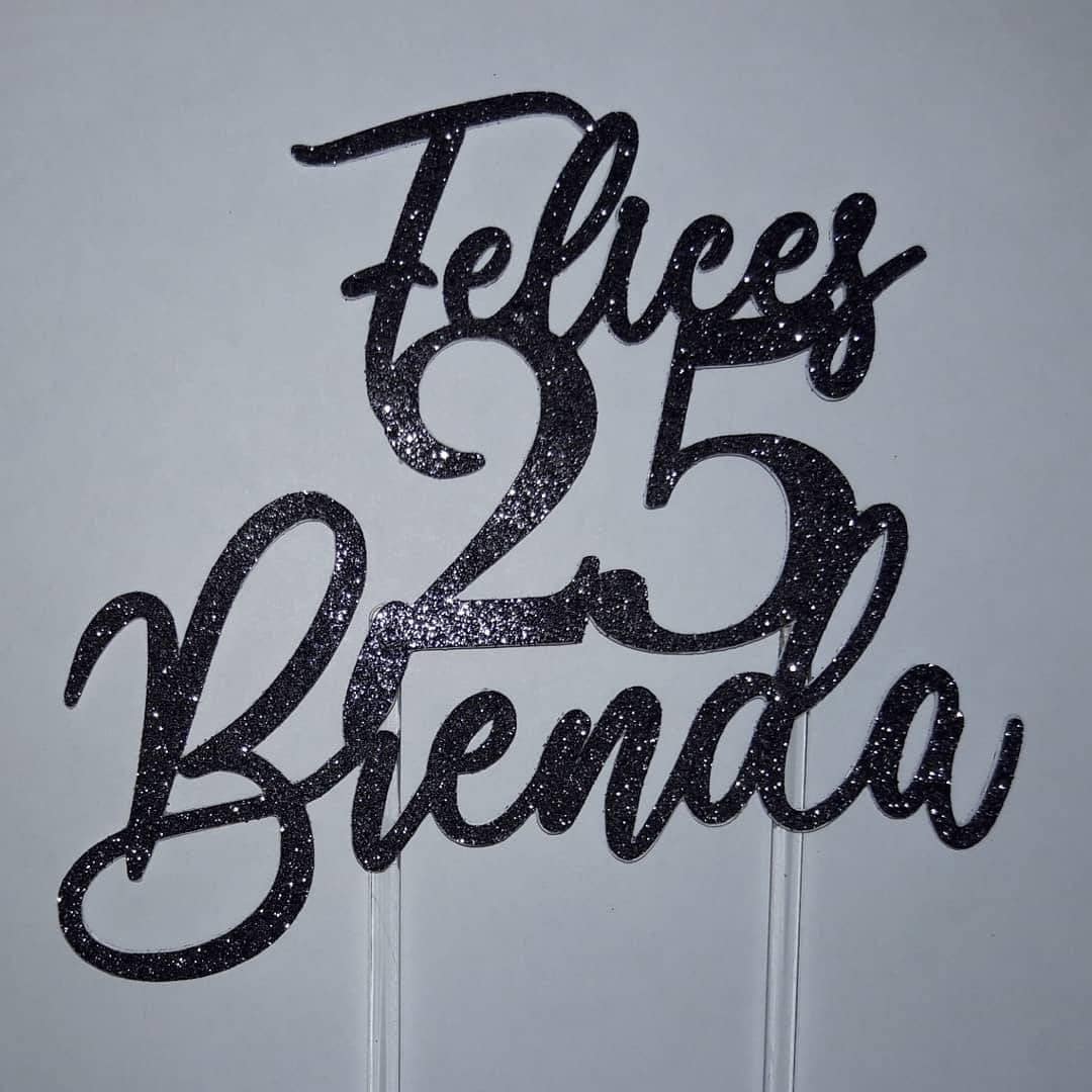 Feliz Cumpleanos Cake Topper, Birthday Cake Topper, Felices 25, 21, 22 ...