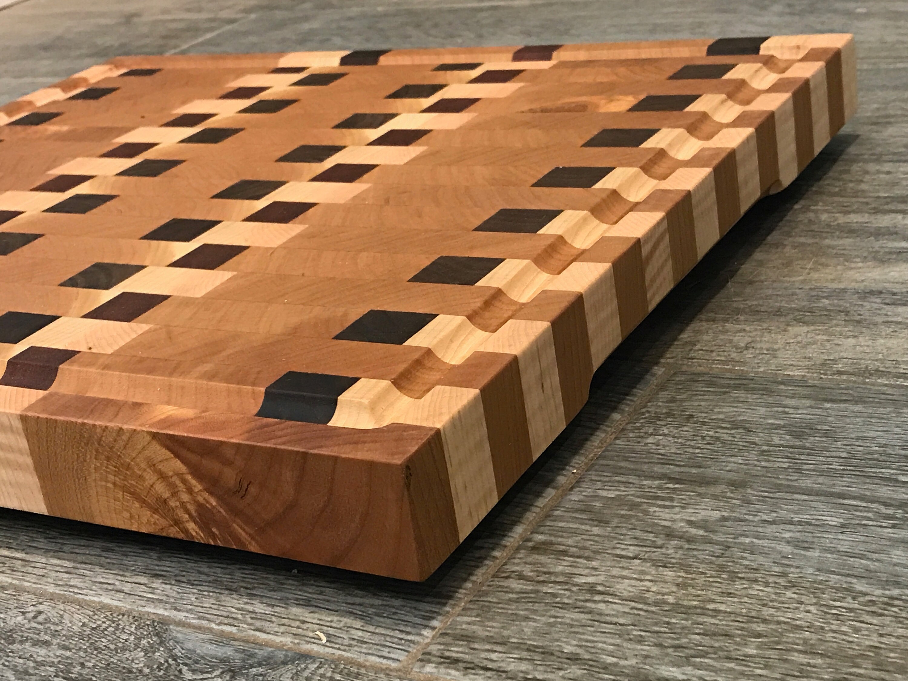 Large Checkered End Grain Wood Butcher Block Cutting Board - Etsy