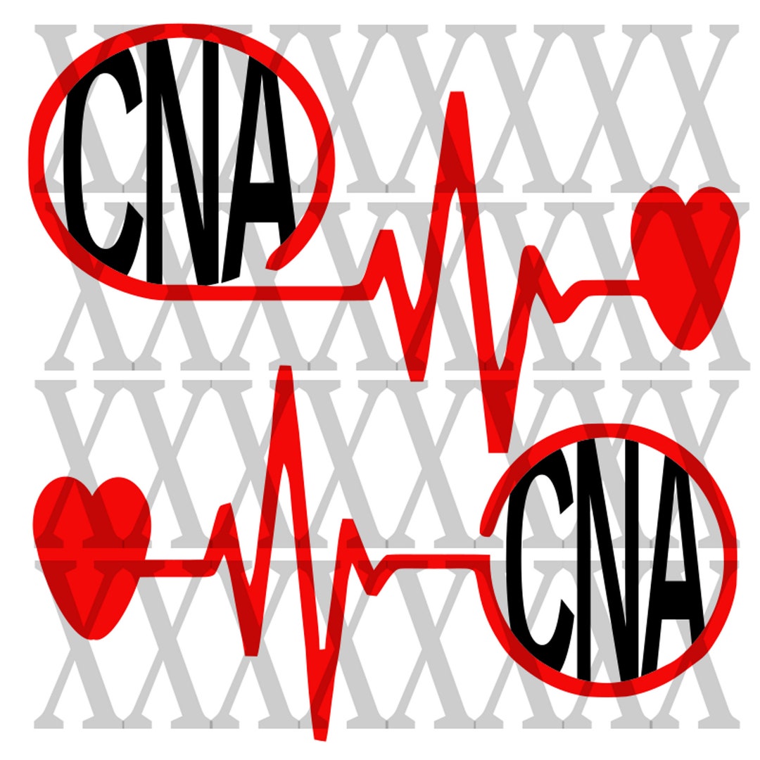 Two CNA Rhythm Strips With Heart Eps / Svg / Png - Etsy