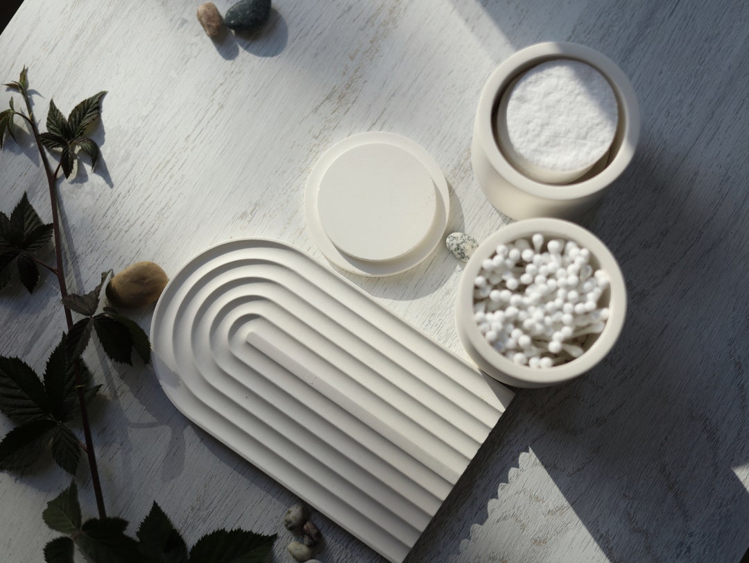 Concrete Jars | Arch Tray | Storage Jar | Bathroom Decor Jar - Etsy