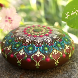 Hand Painted Dot Stone Mandala | Rock Mandala | Dot Painting | Dot Art ...