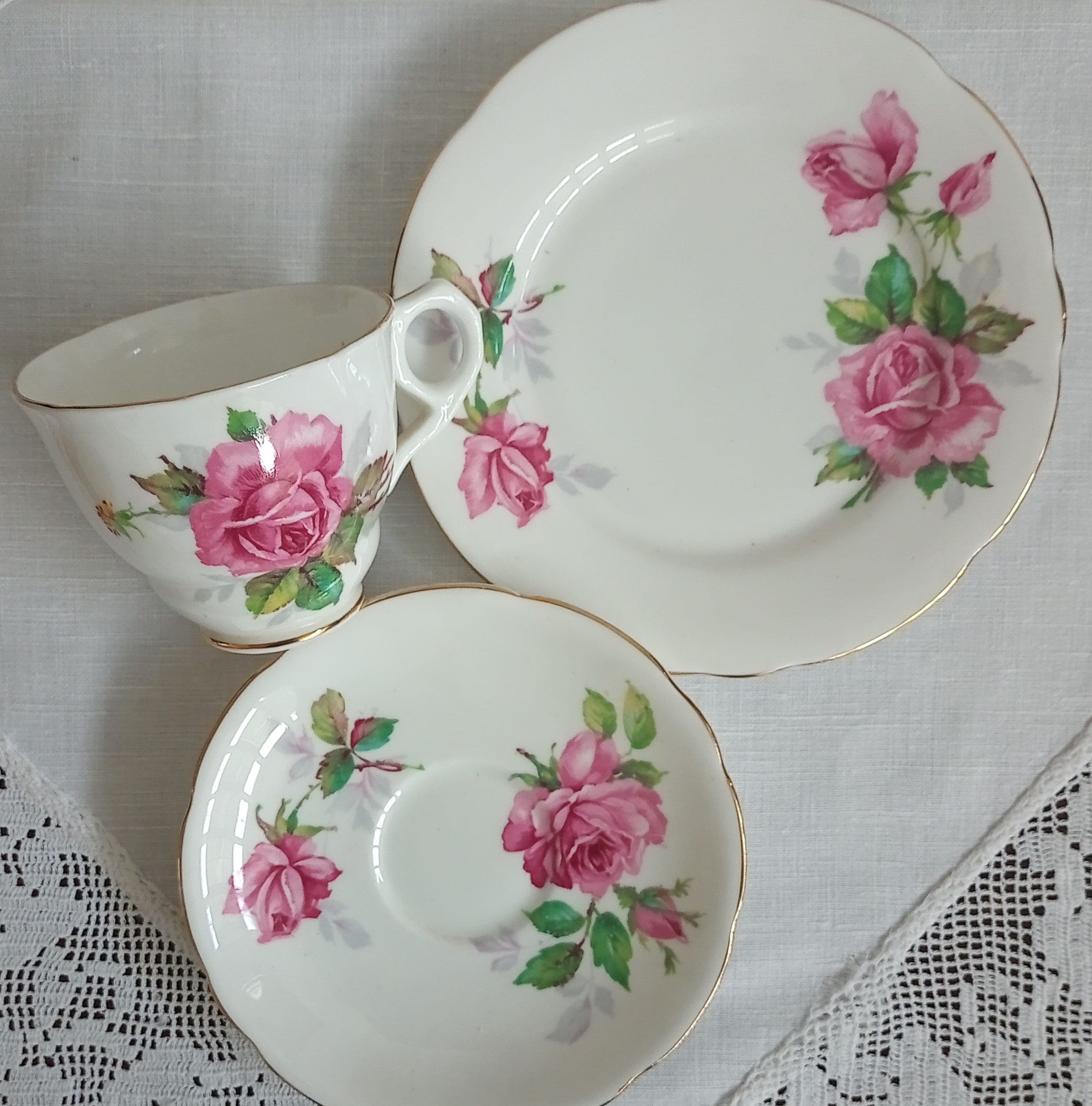 Vintage Royal Stafford English Bone China Pink Rose Pattern - Etsy