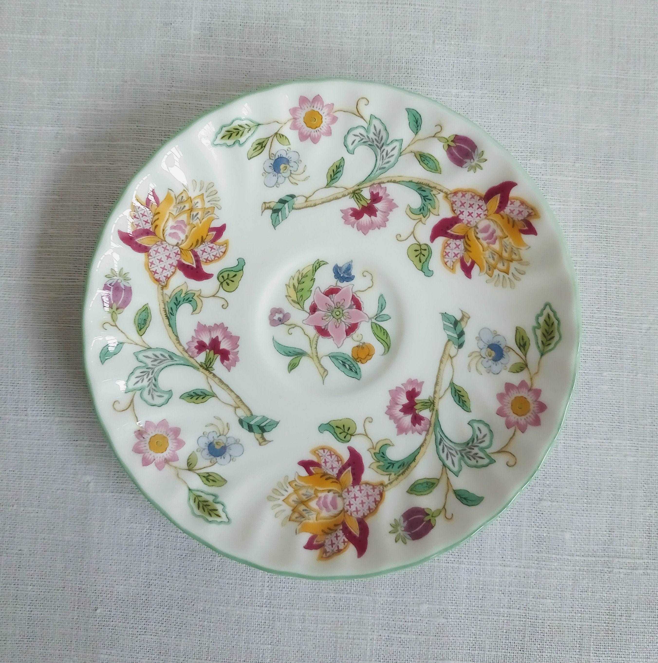 Vintage Minton Haddon Hall Pattern Green Detail Bone China - Etsy