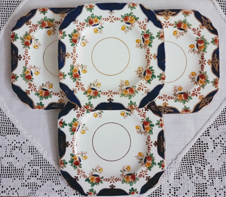Vintage Wetley Sampson Smith, Set of Four 1930s Small Tea Plates ...