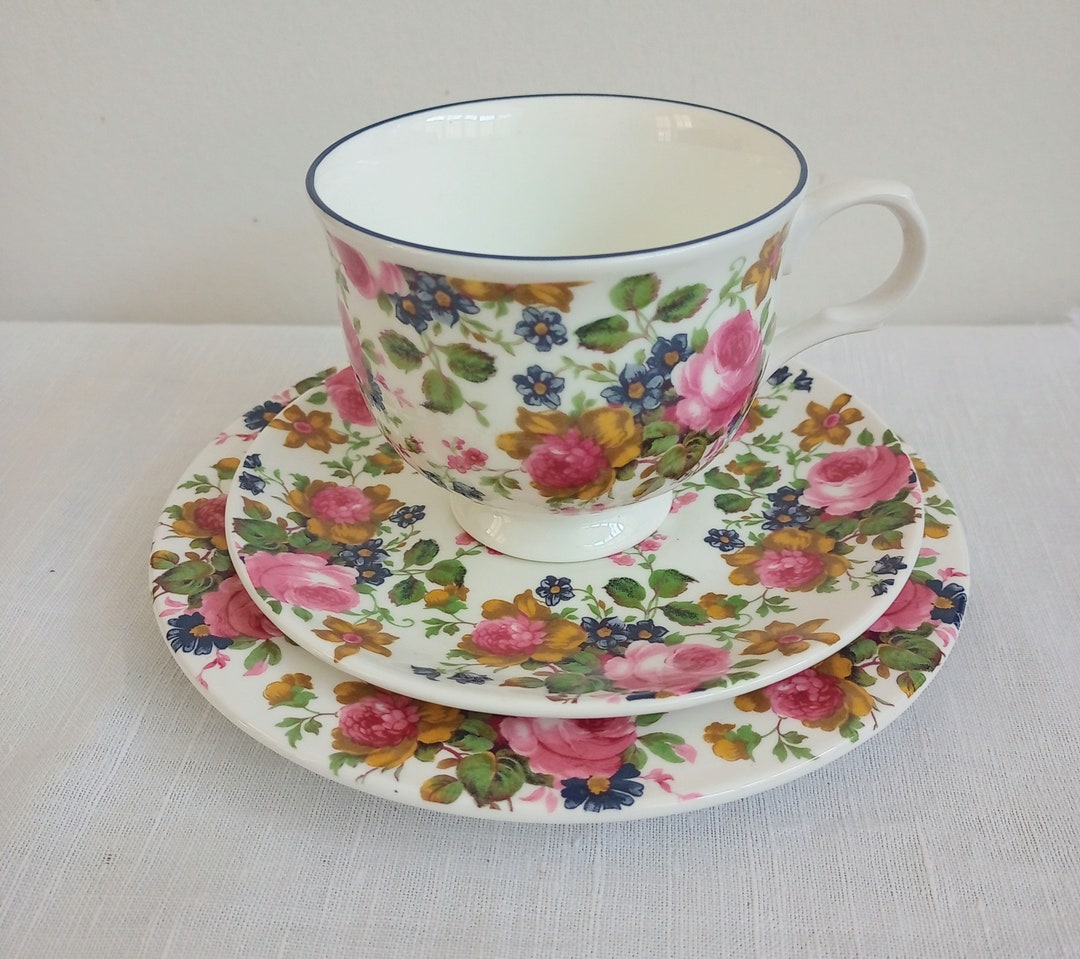 Vintage Sadler 'wellington' Floral Pattern English Fine Bone China ...
