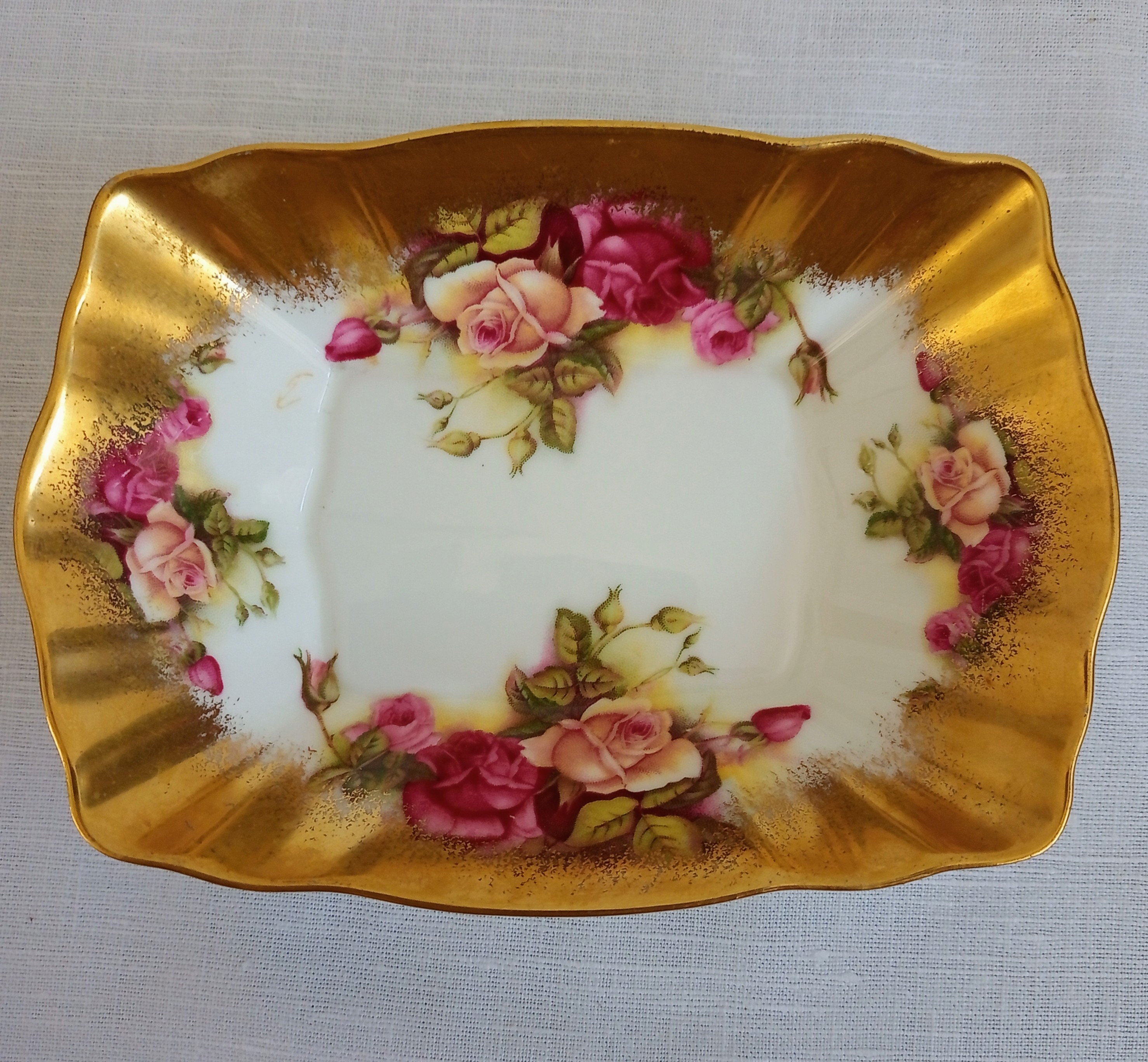 Vintage Royal Chelsea English Bone China, 'golden Rose' Floral Pattern ...