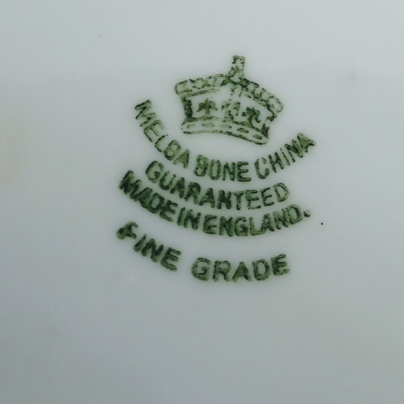 Vintage Melba English Bone China Teacup Saucer Plate Set With Milk Jug ...