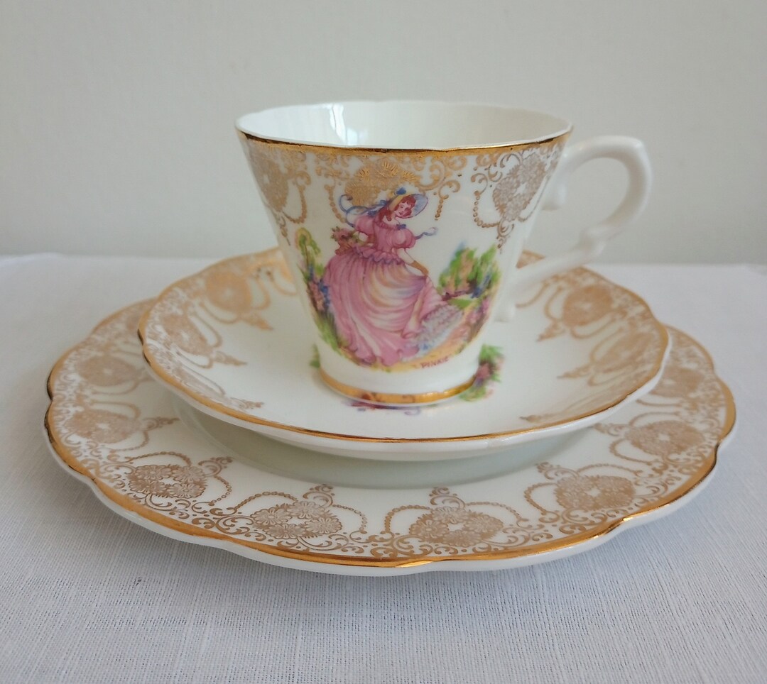 Vintage Ashley Fine Bone China 22kt Gold Pinkie Crinoline Lady Pattern ...