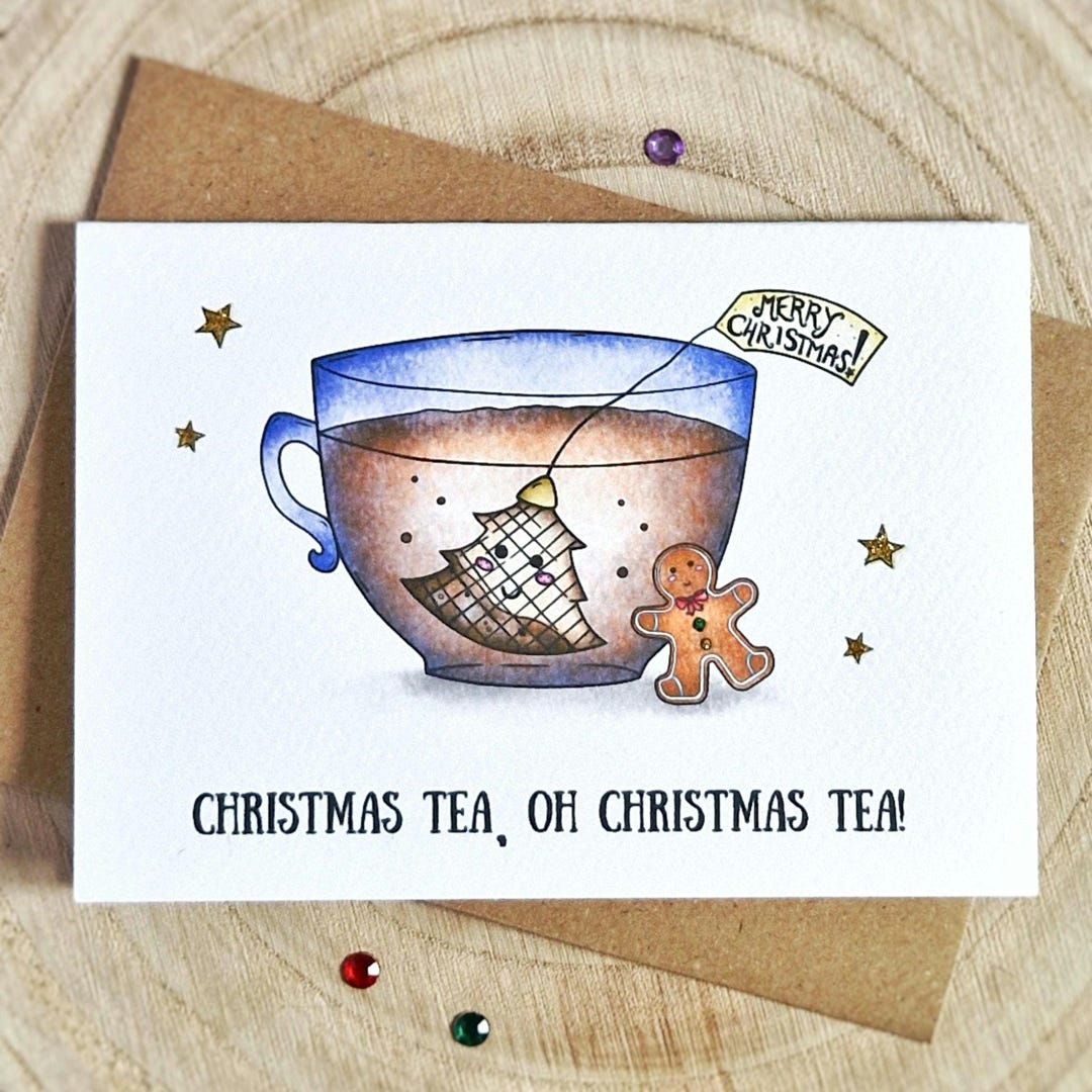 Christmas Card Oh Christmas Tea Funny Christmas Pun, Friend Christmas ...