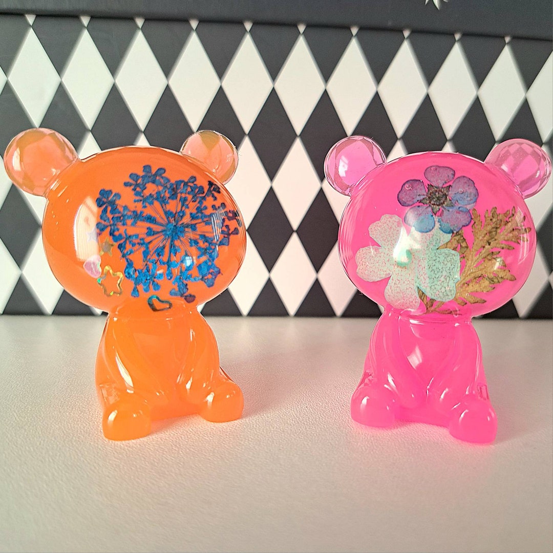 Resin Flower Bear Desk Buddy Animal Figurine Teddy Bear Gift - Etsy