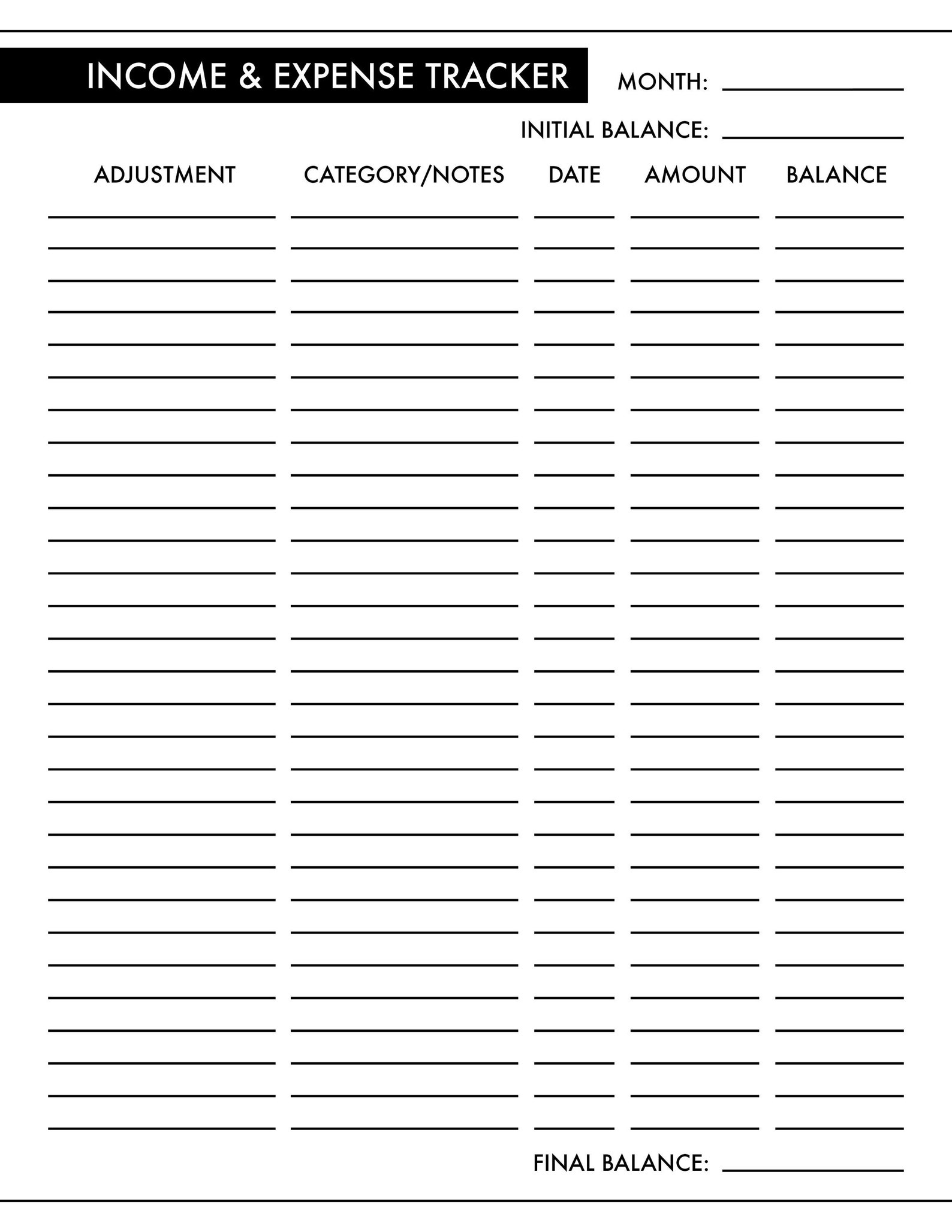 Income Expense Tracker/ledger | Finance Organizer | PDF Editable ...