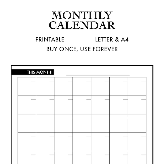 2020 printable monthly calendar store