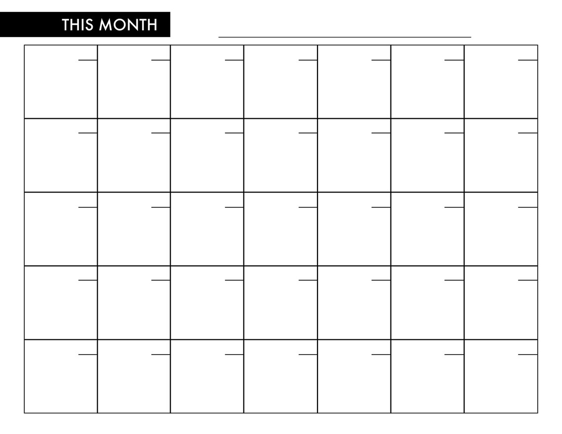 Monthly Calendar | Planner | Letter & A4 - Etsy
