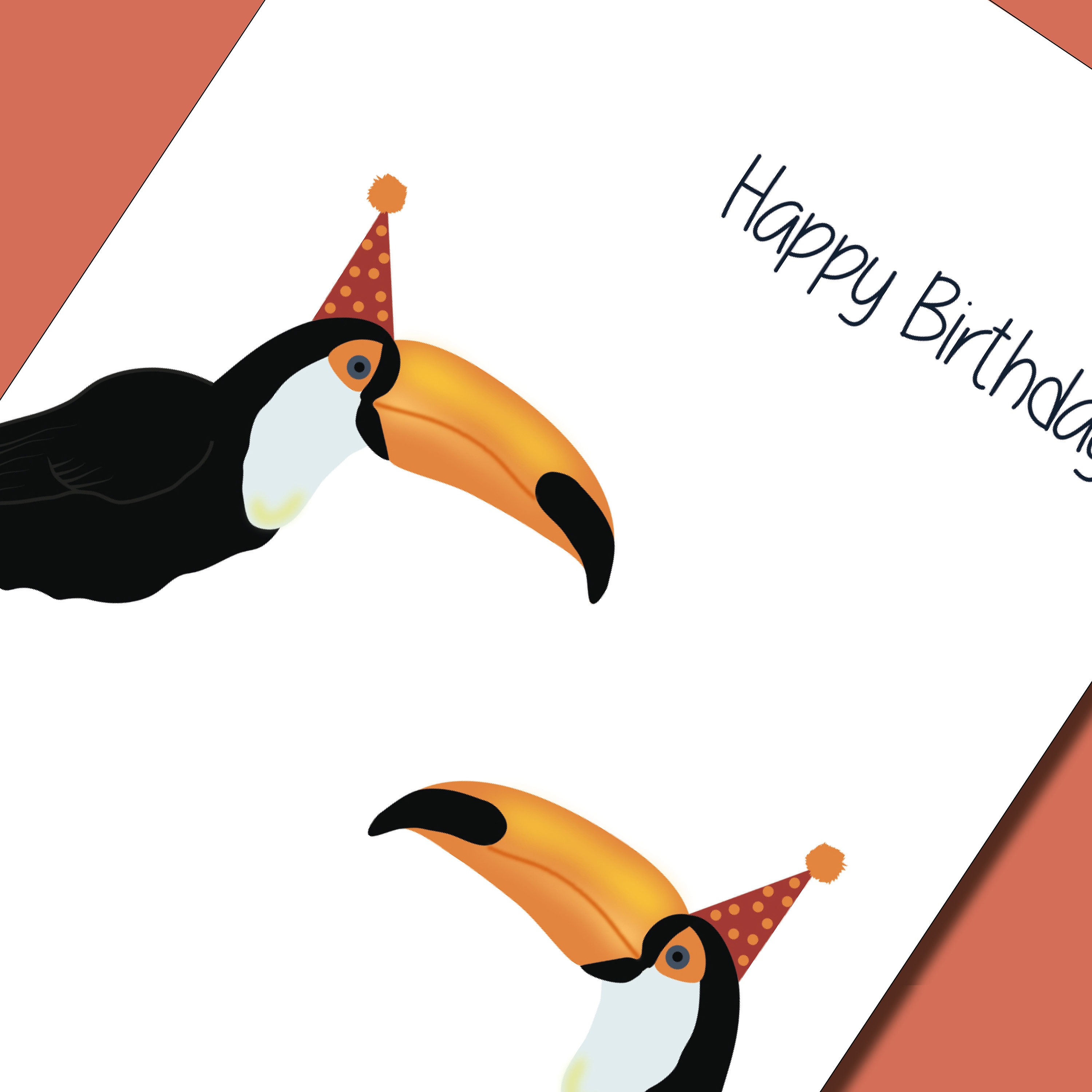 Happy Birthday Toucan Card |animal Card Design, Blank Greetings Card ...