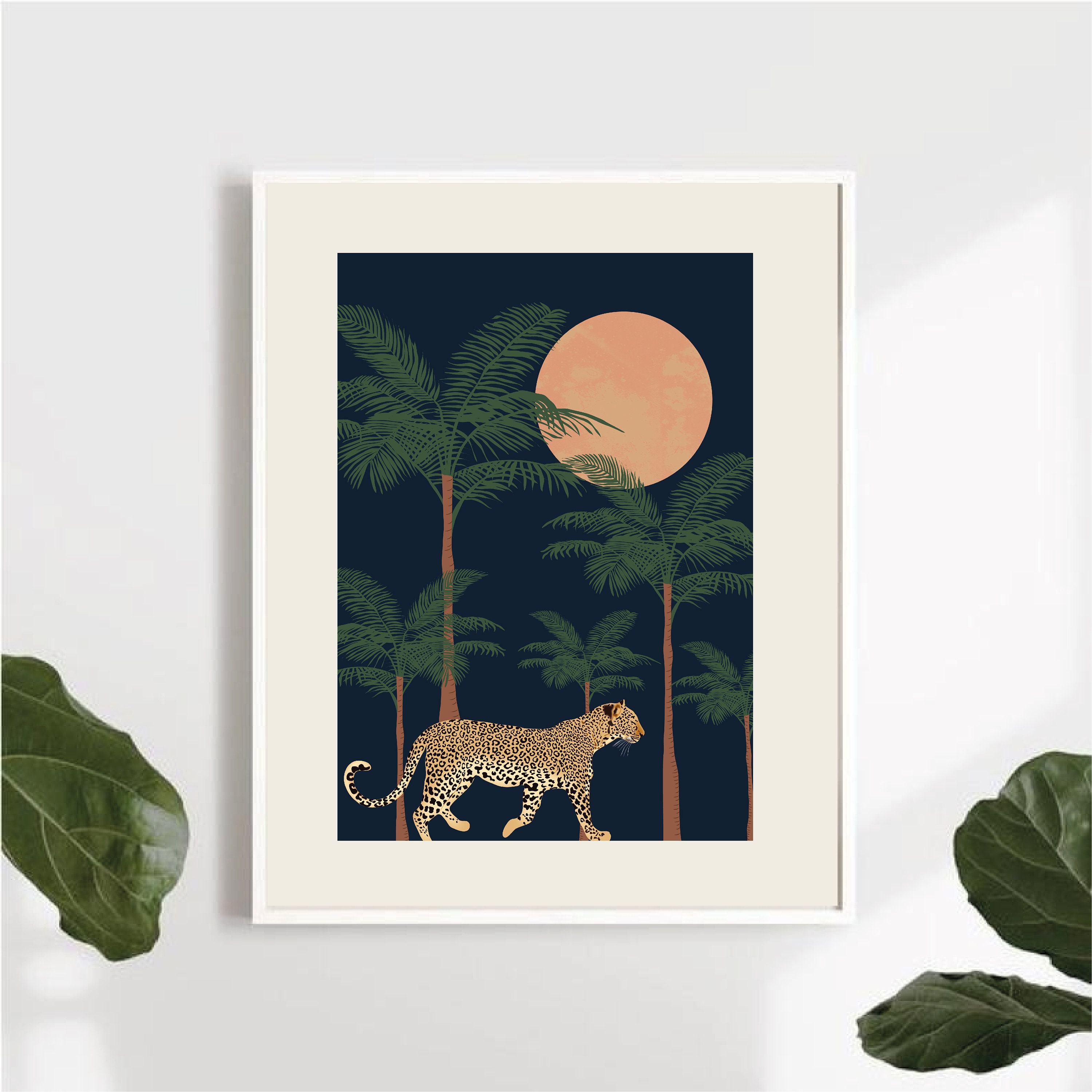Leopard Print Art| Jungle Wall Art| Leopard Wall Art| Tropical Art ...