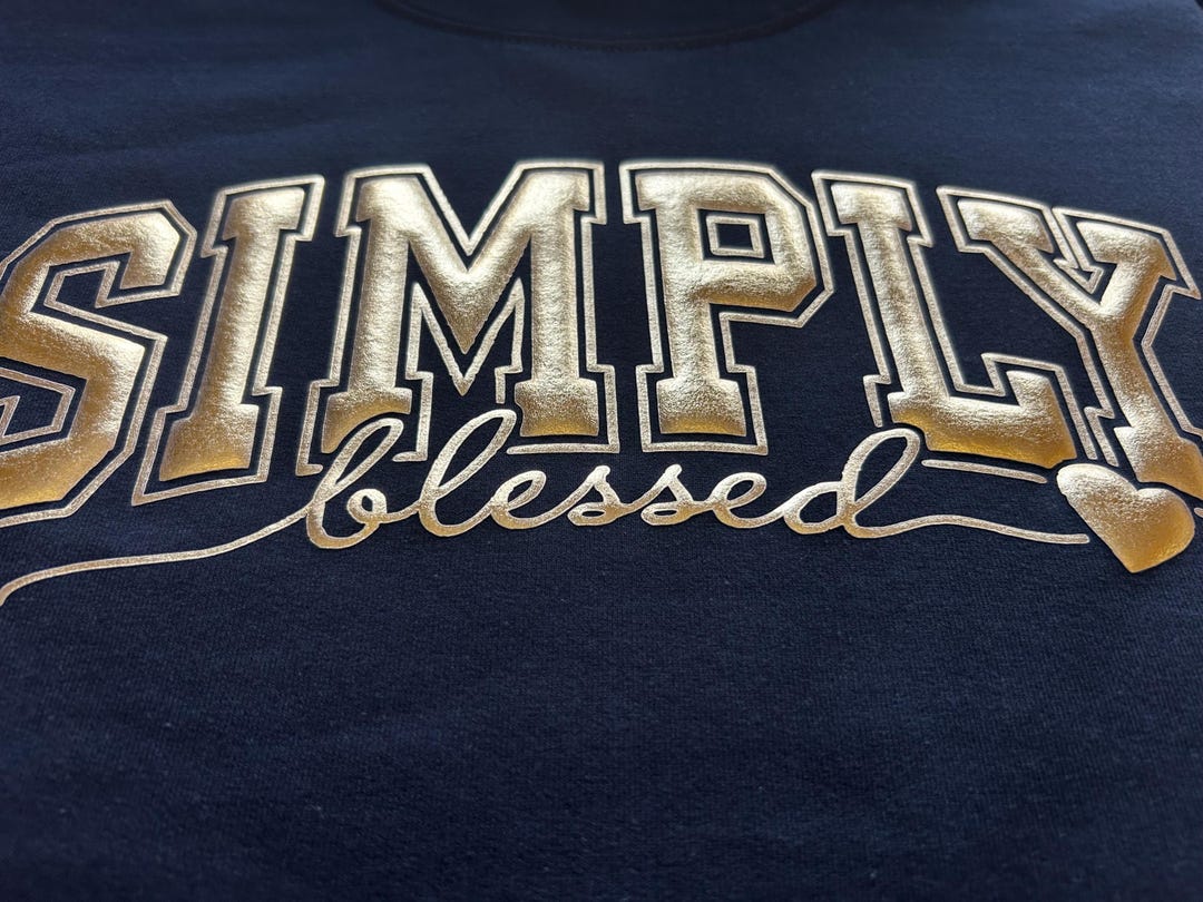 Simply Blessed Puff Collegiate Style Tshirt (short or Long Sleeve ...