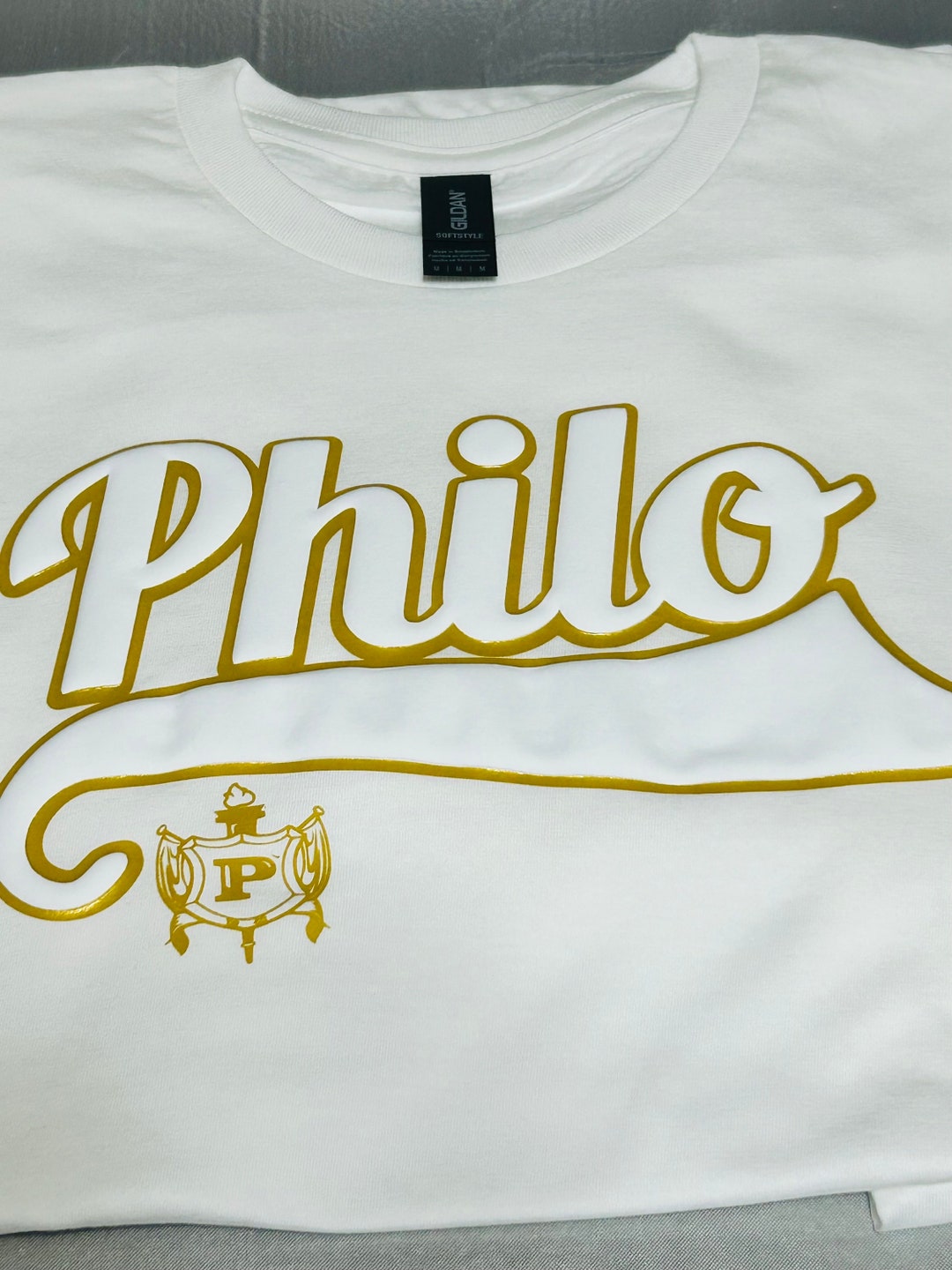 Philo Gold/puff Tshirt (short or Long Sleeve/hoodie (NO GREEK LETTERS ...