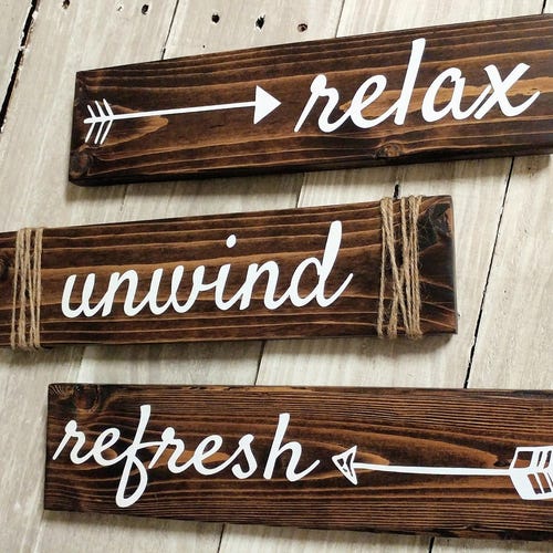 Relax Unwind Refresh Bathroom Decor for Wall Modern Farmhouse - Etsy