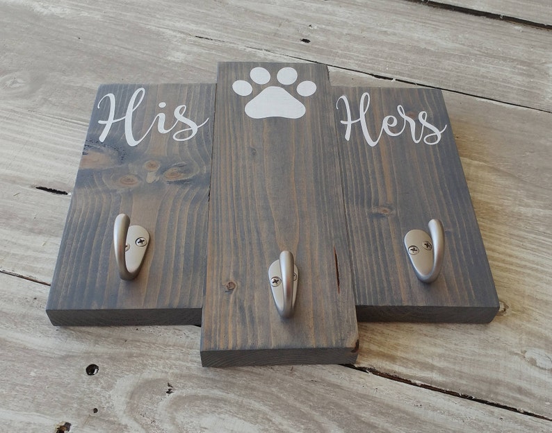 His Hers Key and Dog Leash Rack Key Holder for Wall Key - Etsy