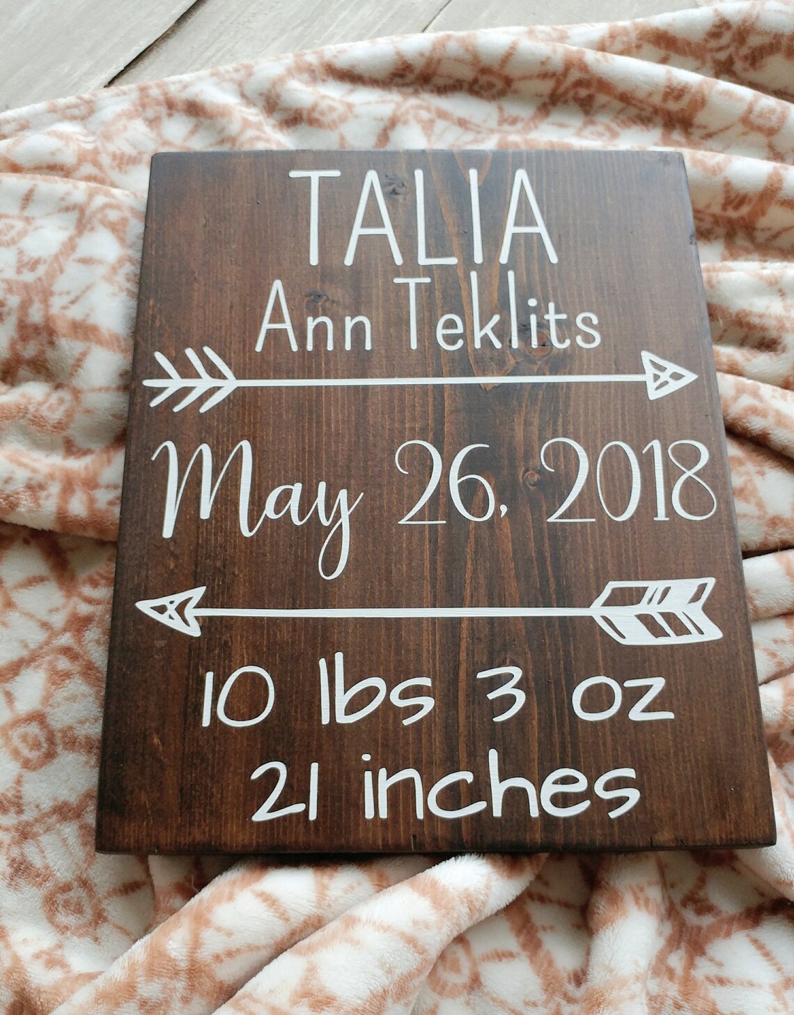 Birth Stats Sign Woodland Nursery Decor Rustic Nursery Sign - Etsy