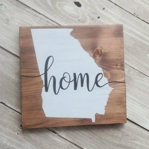 State Wood Sign, Home State Sign, Georgia Wood Sign, Rustic Wood Signs ...