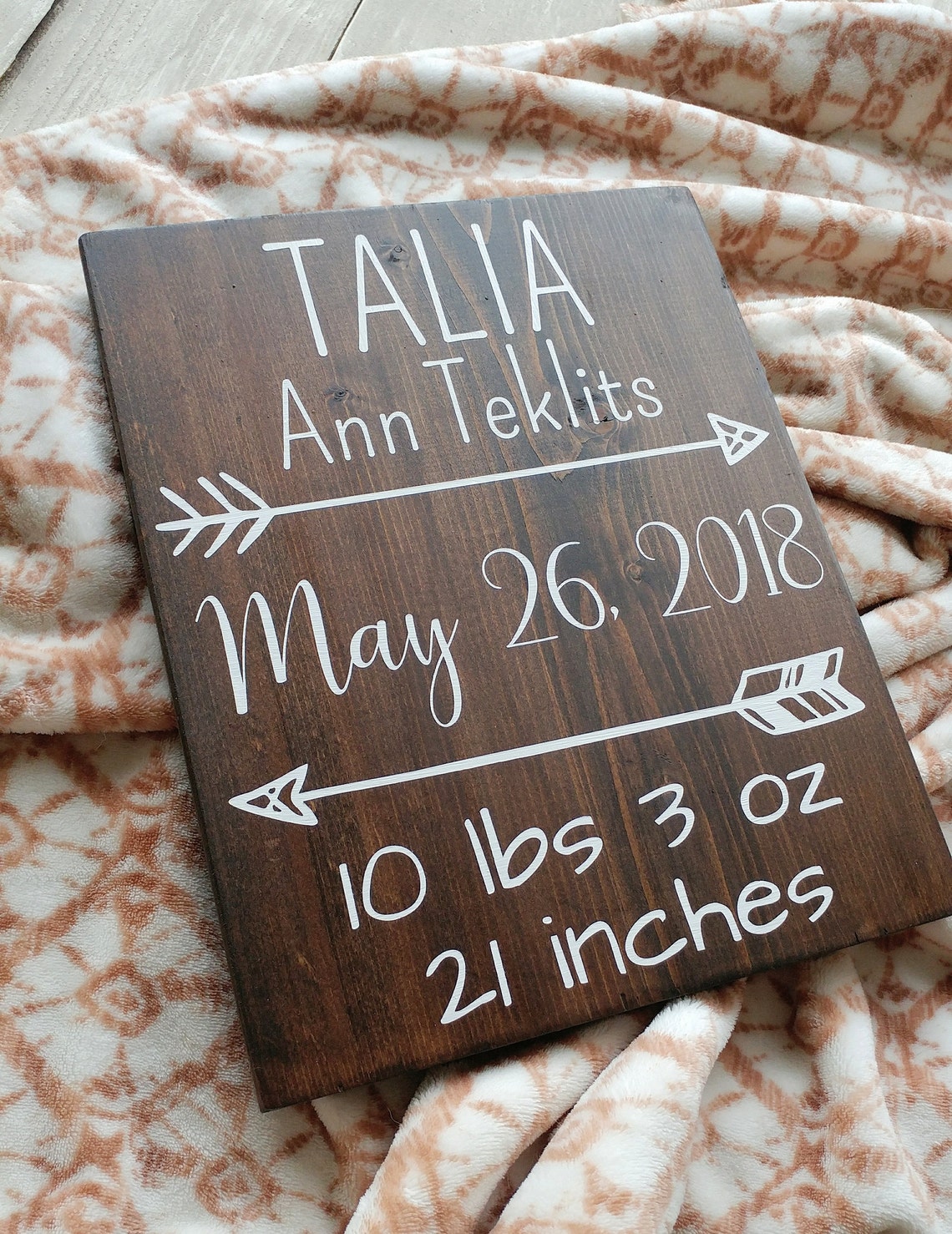 Birth Stats Sign Woodland Nursery Decor Rustic Nursery Sign - Etsy
