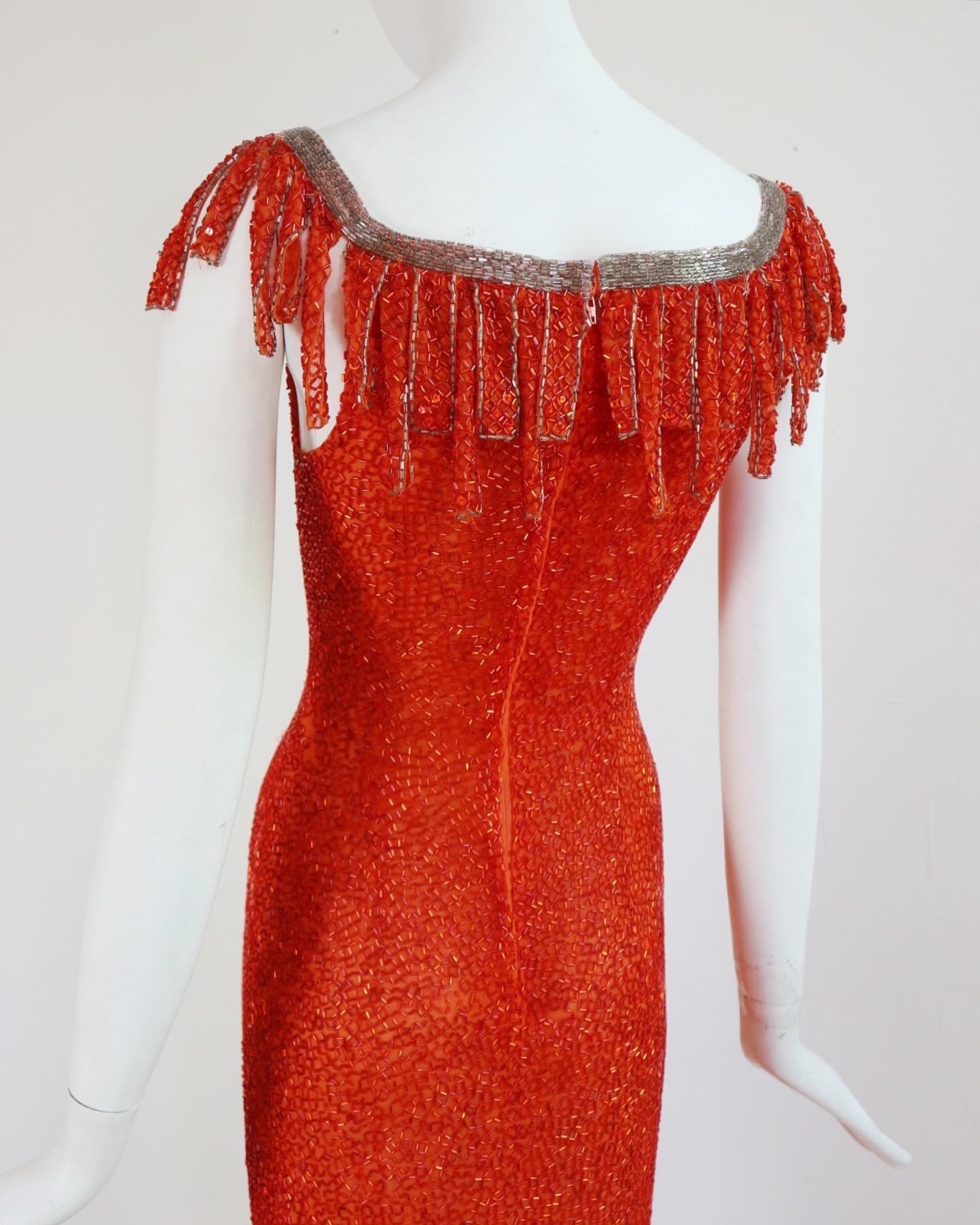 Vintage 1980's | XS | Curve Hugging Hand Beaded and Sequinned Bombshell ...