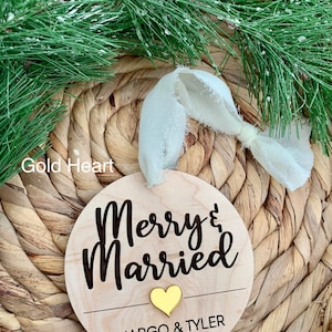 Personalized Merry and Married Ornament. Personalized Wedding Ornament ...