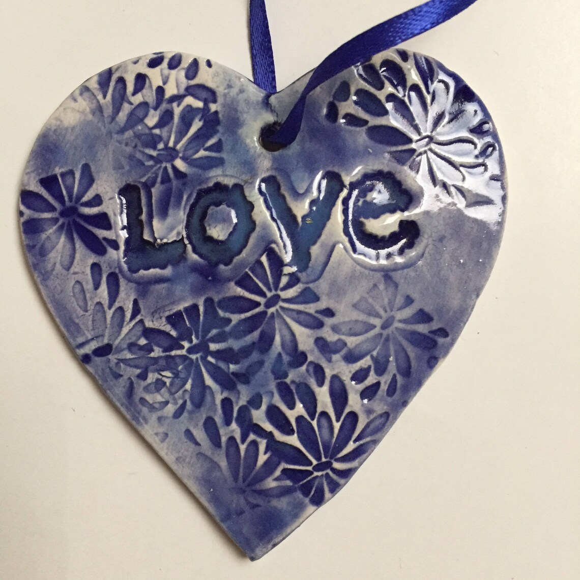 Handmade Ceramic Love Heart Ornament - Etsy
