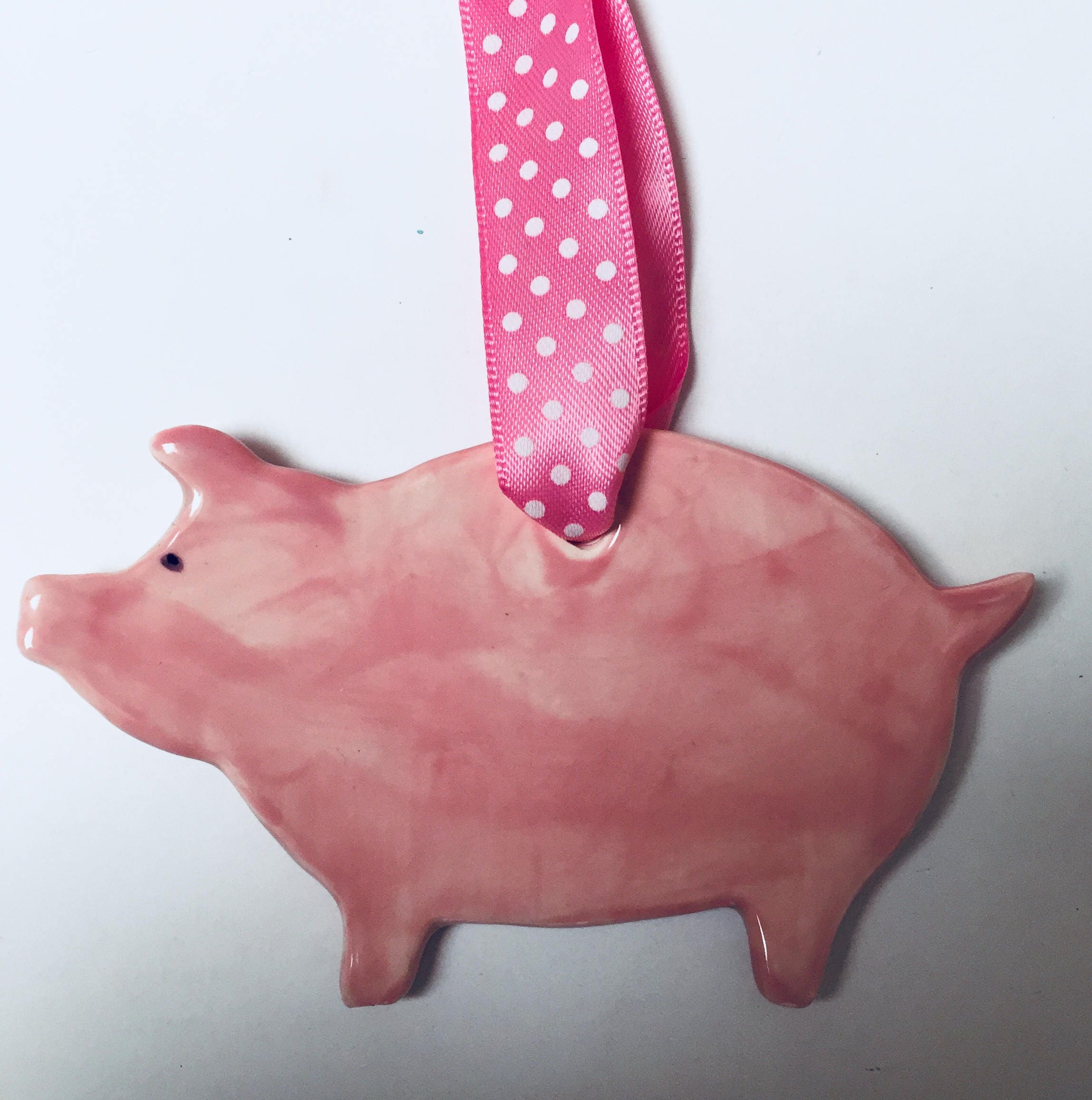 Ceramic Pig Ornament - Etsy
