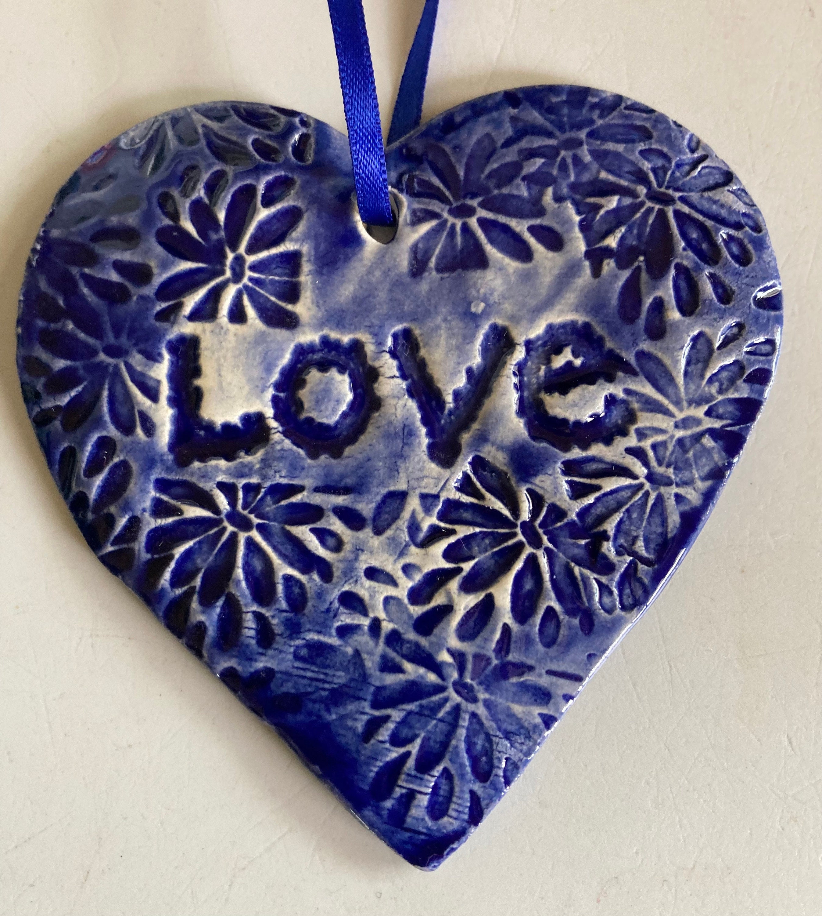 Handmade Ceramic Love Heart Ornament - Etsy