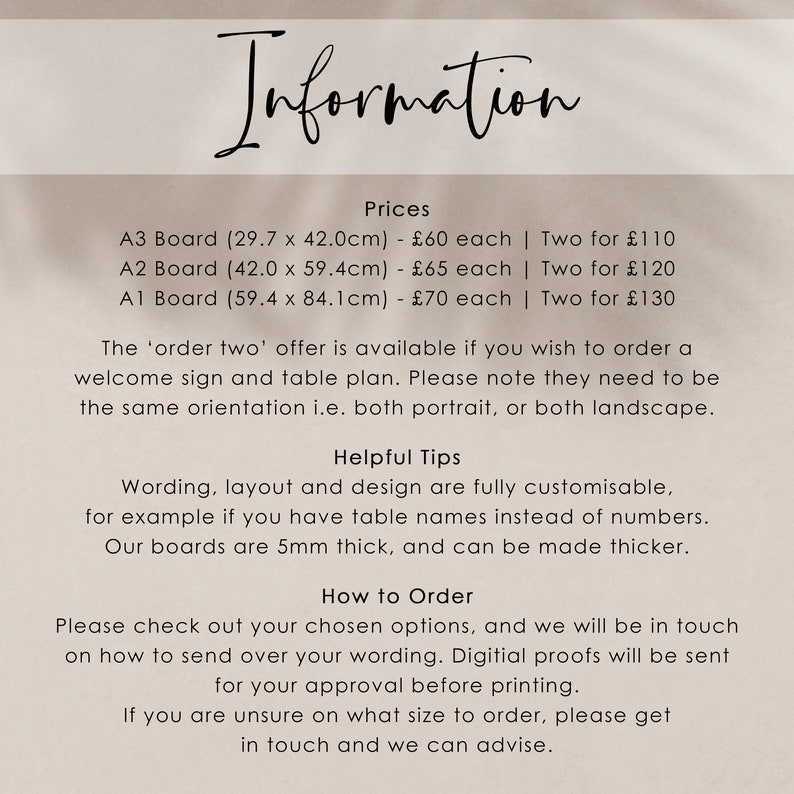 Personalised Wedding Table Seating Plan OR Welcome Sign - Etsy UK