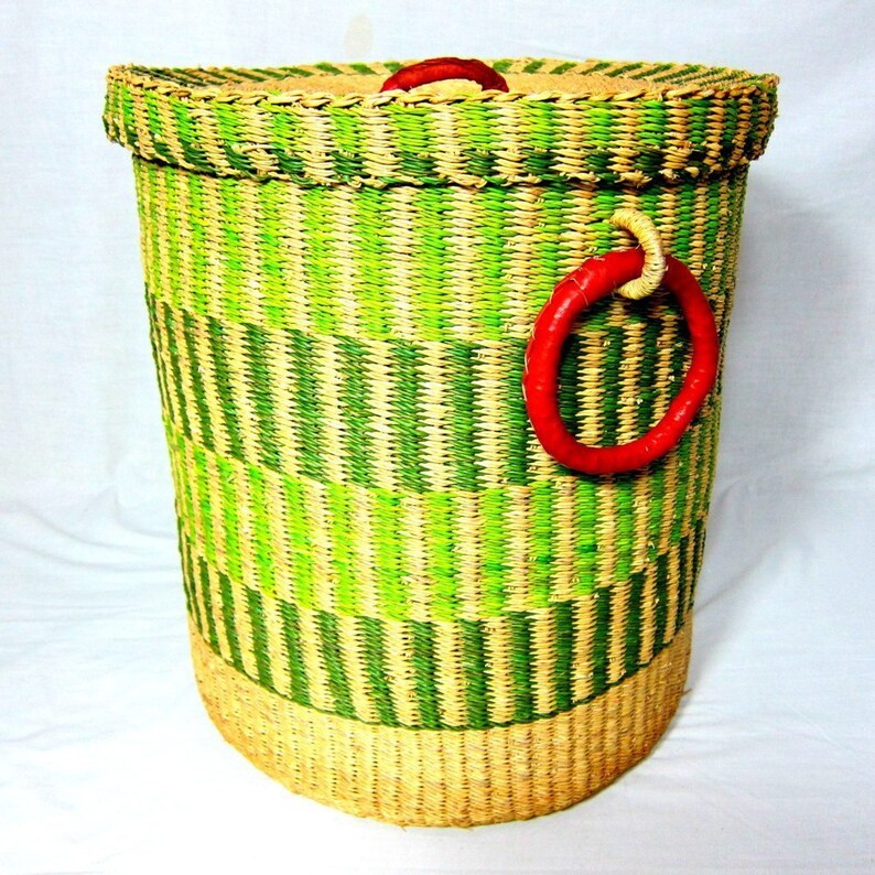 African Traditional Woven Laundry Basket - Etsy