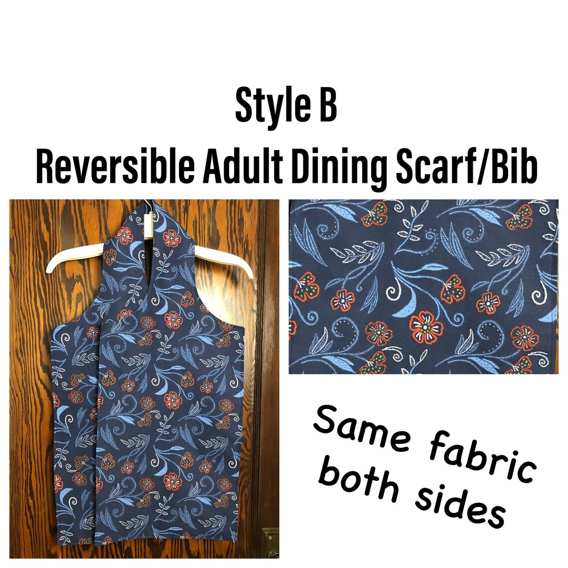 Reversible Adult Dining Scarf/bib - Etsy