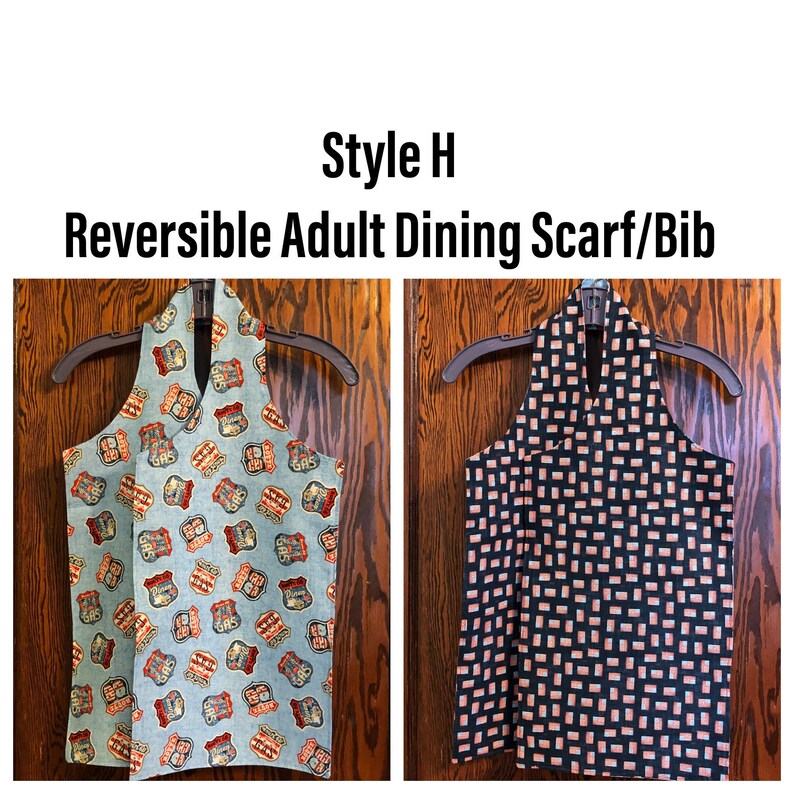 Reversible Adult Dining Scarf/Bib | Etsy
