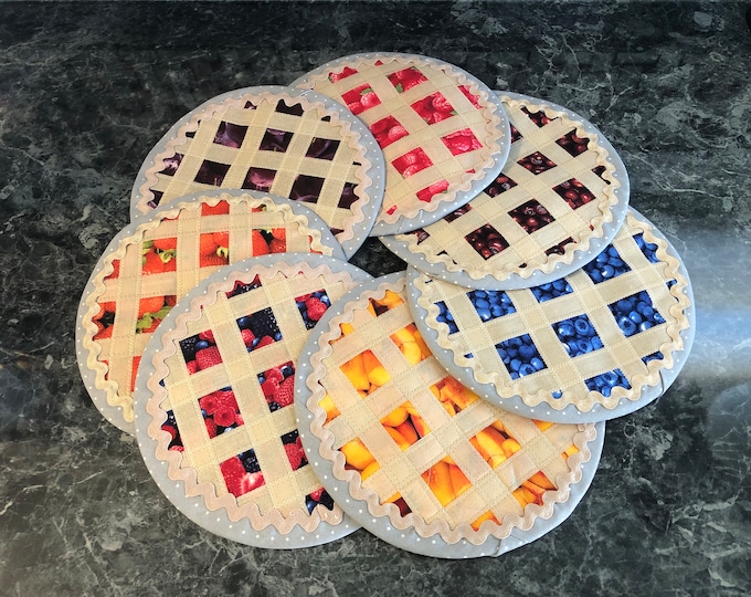 9" Pie Potholder/ Hot Pad With Matching Loop - Etsy