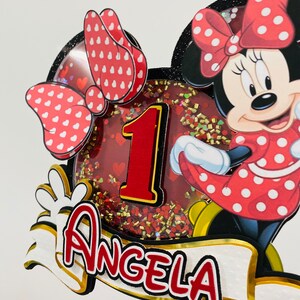 Minnie Mouse Inspired Cake Topper. Red Minnie Birthday - Etsy