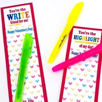 Valentine's Day Printable Tags Neon Highlight of My Day Valentine Class ...