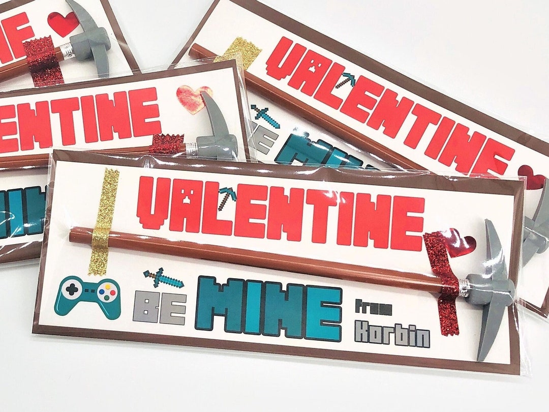 Video Game Valentine Cards for Kids Personalized School Valentines Day ...