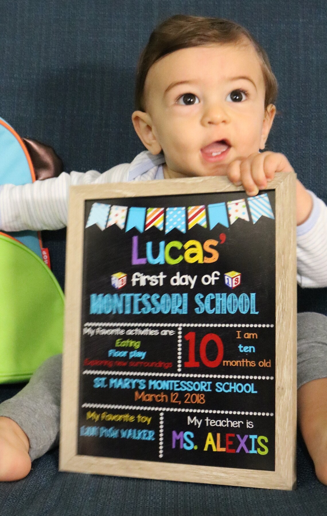 First Day of MONTESSORI Sign Printable Chalkboard Digital | Etsy