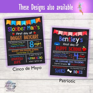 DOGGY DAYCARE Sign Pet Photo Prop, Puppy Dog First Day of School Gift ...