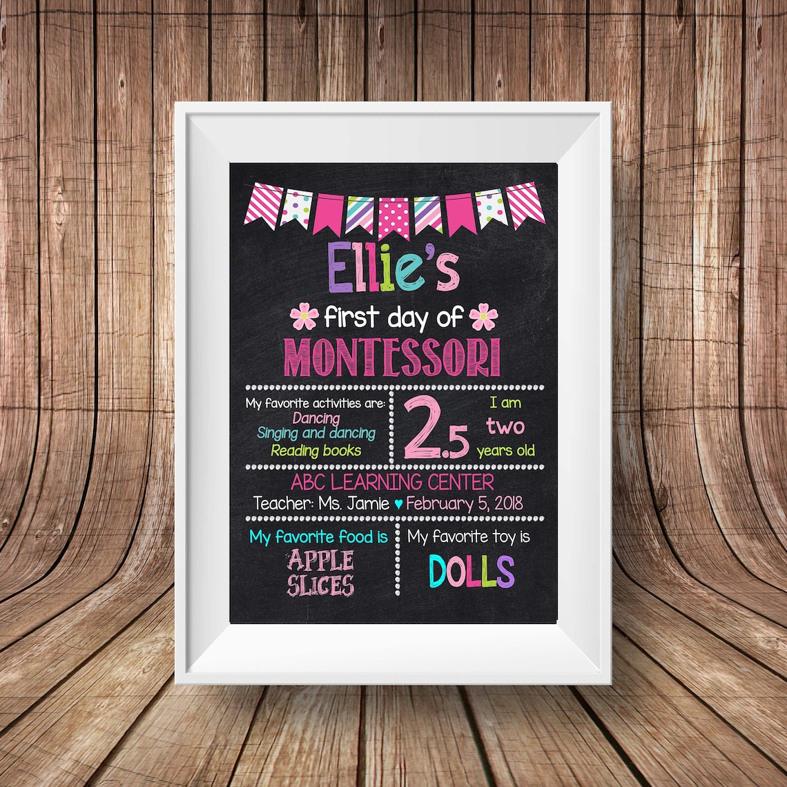First Day of MONTESSORI Sign Printable Chalkboard Digital | Etsy